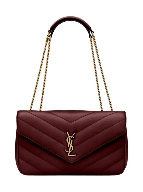 Saint Laurent Loulou Medium Leather Shoulder Bag - Red