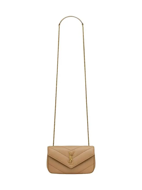 Saint Laurent Loulou Mini Leather Shoulder Bag - Brown