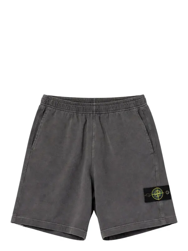 Stone Island Bermuda Shorts In Fleece Cotton - Grey