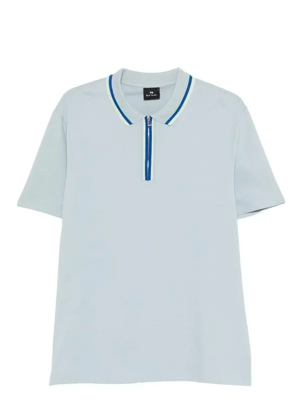 Paul Smith Polo Shirt With Zip - Blue