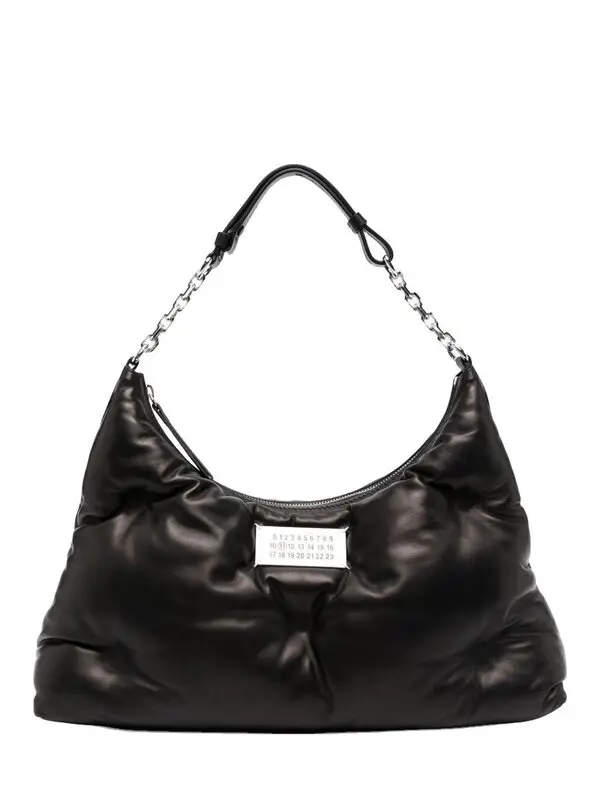 MAISON MARGIELA Glam Slam Medium Leather Hobo Bag - Black