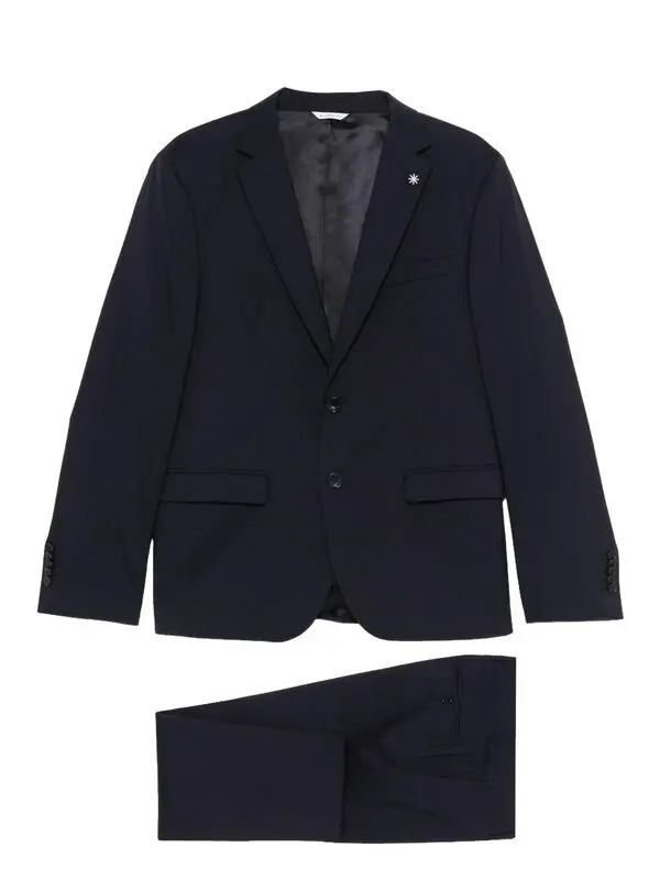 MANUEL RITZ Virgin Wool Suit - Blue