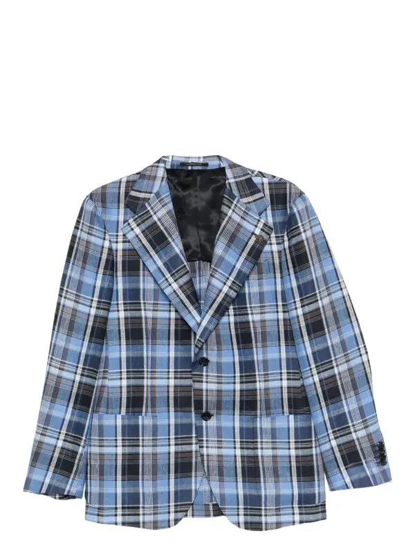 GABRIELE PASINI Checked Blazer - Blue