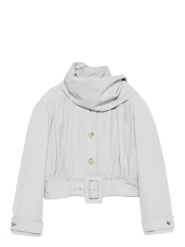 Chloé Cotton And Linen Blend Blouson Jacket - Grey