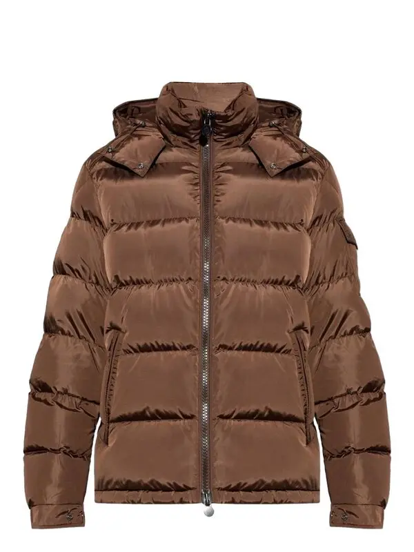 Moncler Maya Quilted Down Jacket With Detachable Hood - Brown