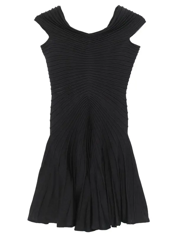 Alaïa Ribbed Wool Mini Dress - Grey
