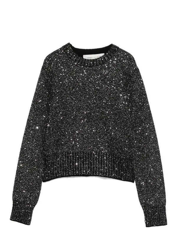 GOLDEN GOOSE Sequined Wool Blend Jumper - Black