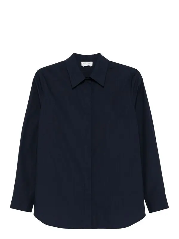 PAROSH Cotton Shirt With Classic Collar And Buttoned Cuffs - Blue