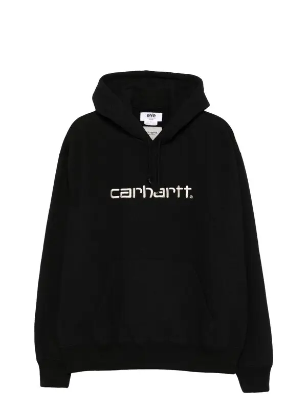 Junya Watanabe Printed Cotton Hoodie - Black