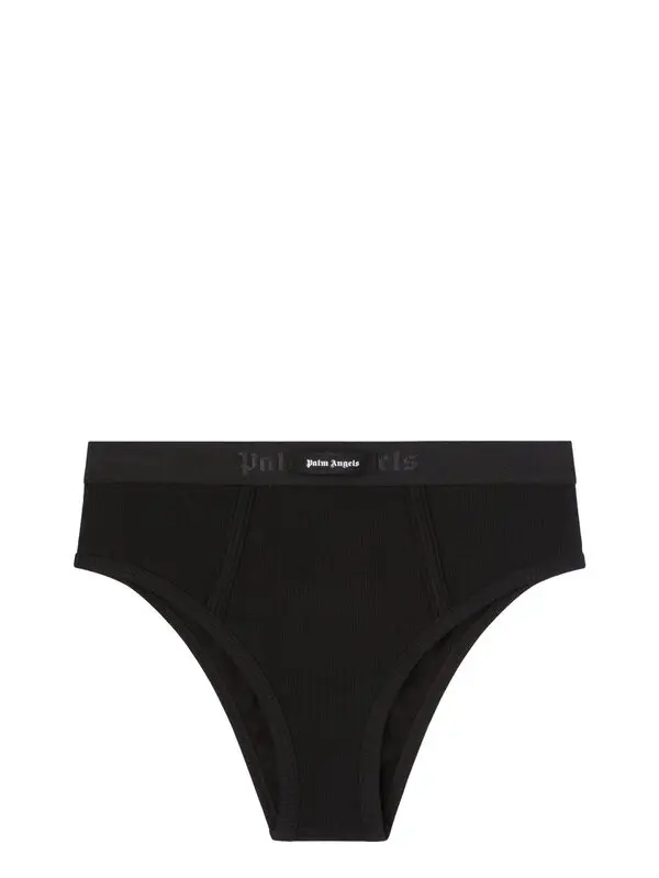 Palm Angels Logo Cotton Coulottes - Black