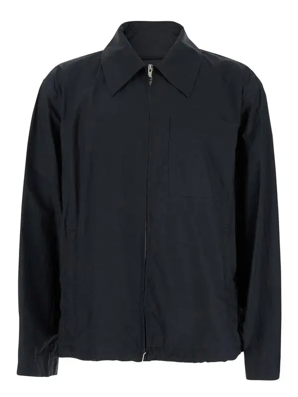 Bottega Veneta Zip-up Jacket With Logo - Grey
