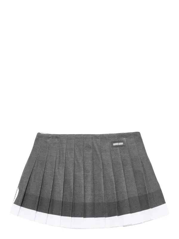 Miu Miu Pleated Mini Skirt - Grey