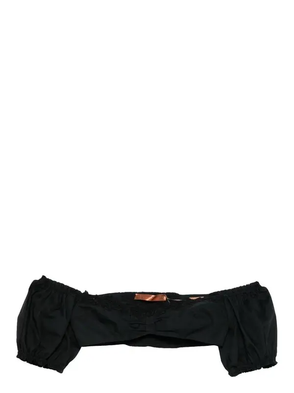 Ermanno Scervino Lace Detail Cotton Top - Black