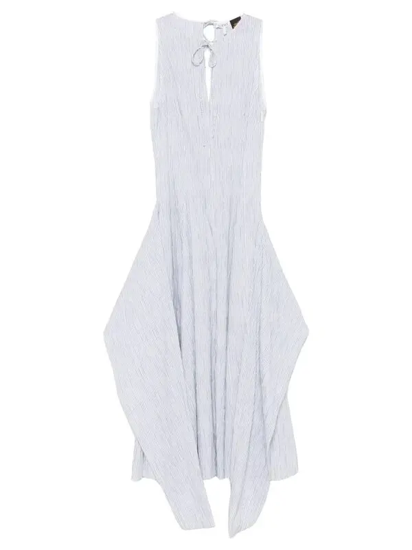 Loewe Cotton Blend Midi Dress With Handkerchief Hem - Sky Blue