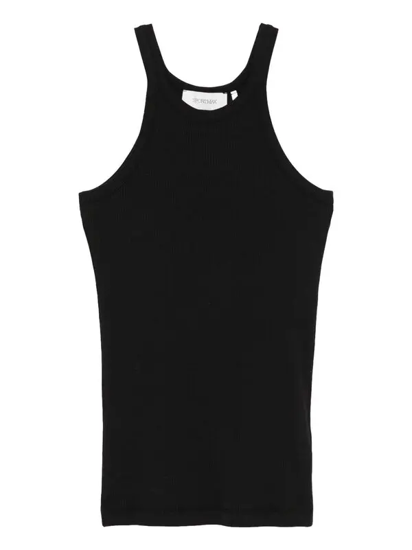 Sportmax Ribbed Cotton Tank Top - Black