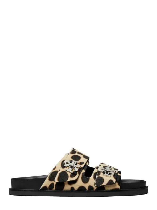 Tory Burch T-lock Leopard Print Sport Slide Sandals - Multi