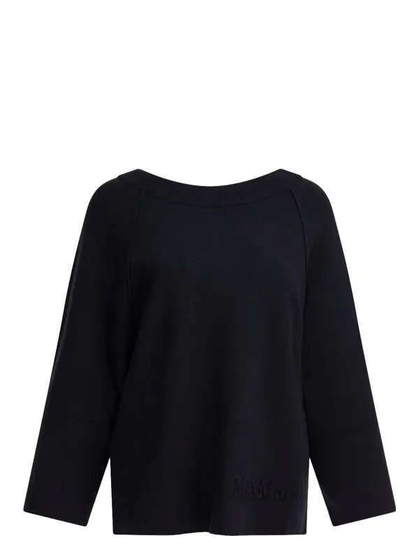 Max Mara Boat-neck Sweater With Long Sleeves - Blue