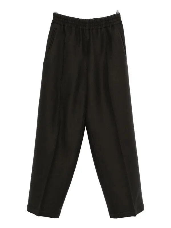 AMI Paris Wool Wide-leg Trousers - Grey