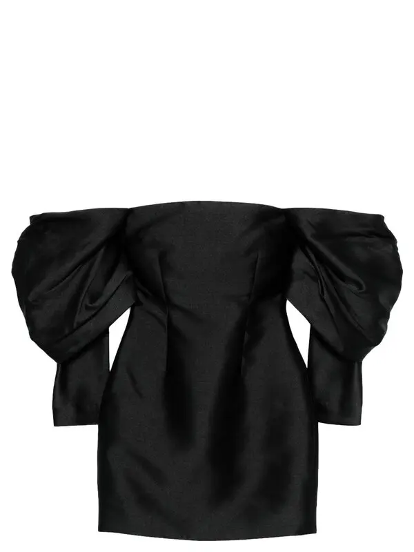 Solace London Freja Mini Dress Off-the-shoulder Long Sleeve - Black