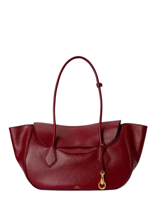 Polo Ralph Lauren Calf Leather Shoulder Bag - Red