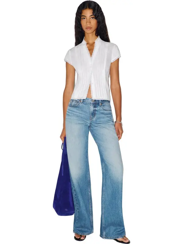 REFORMATION Esti Linen Top - Ivory