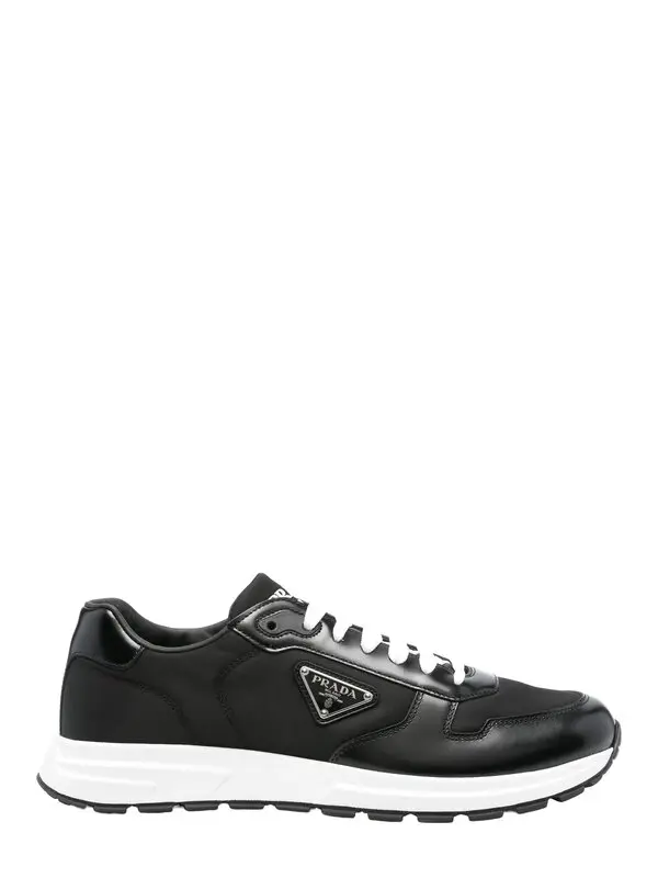 Prada Leather And Nylon Sneakers - Black