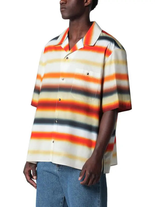 Loewe Striped Short-sleeve Cotton Shirt - Orange