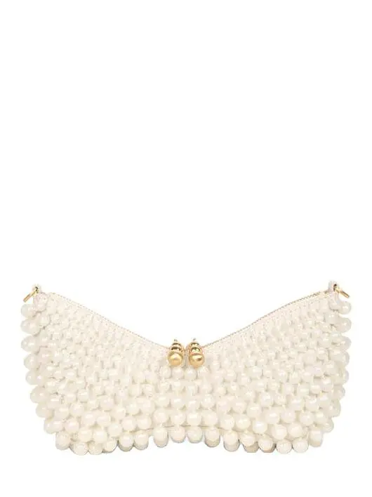 Cult Gaia Mercier Beaded Clutch - Ivory