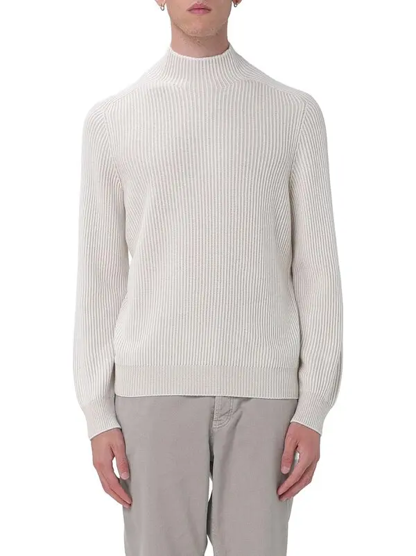 Brunello Cucinelli High-neck Ribbed Cashmere Jumper - Sand