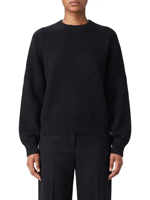 Khaite Pure Cashmere Crewneck Jumper With Ribbed Trims - Grey