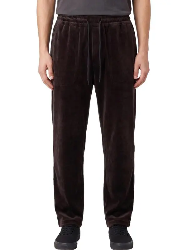 Y3 Velvet Trousers With Drawstring Waist And Side Pockets - Black