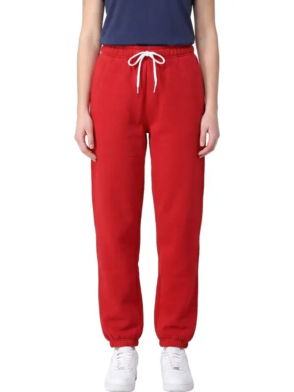 Polo Ralph Lauren Straight-leg Cotton Jogging Trousers With Embroidered Logo - Red