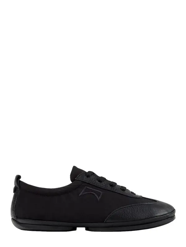 Camper Right Nina Trainers In Calfskin And Recycled Pet With Embroidered Logo - Black