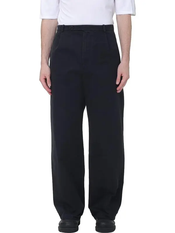 JIL SANDER Wide-leg Cotton Trousers With Off-center Closure - Grey