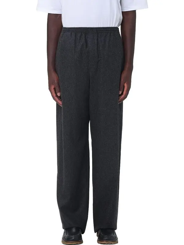 JIL SANDER Wide-leg Wool Trousers With Elasticated Waist - Grey