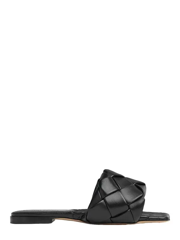 Bottega Veneta Lido Woven Nappa Leather Mule Sandals - Black