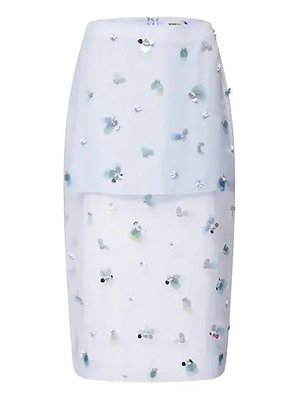 Simkhai Delilah Sequinned Sheer Midi Skirt - Blue