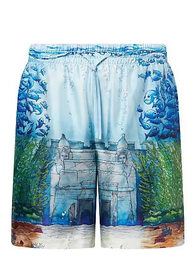 Casablanca Printed Silk Shorts - Multi