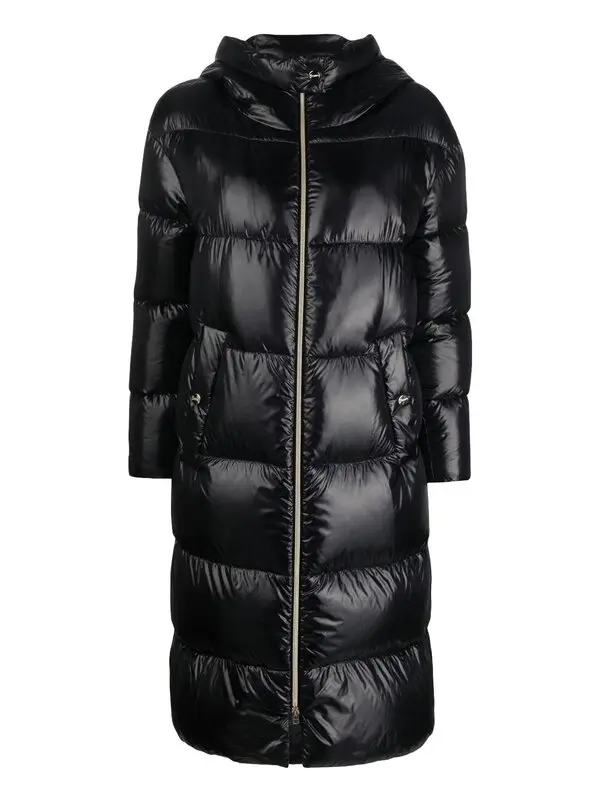 Herno Quilted Padded Zipped Coat - Black