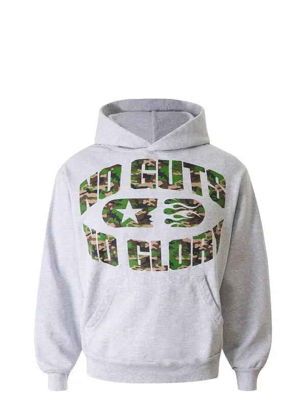 HELLSTAR No Guts No Glory" Graphic Hoodie - Grey