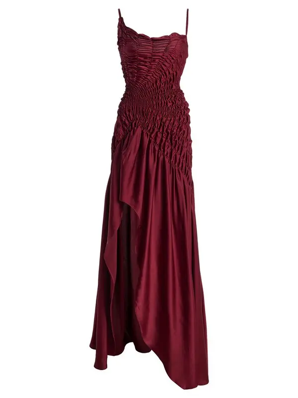 GEORGIA HARDINGE Eclipse Metallic Chiffon Maxi Dress - Red