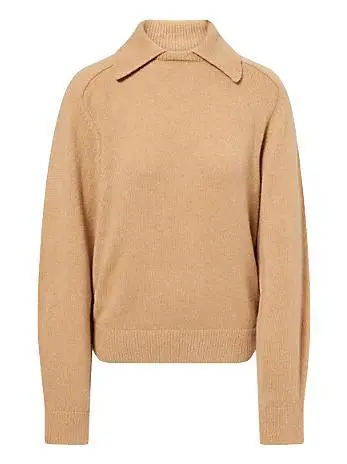 Khaite Jackson Collared Wool And Cashmere-blend Jumper - Camel