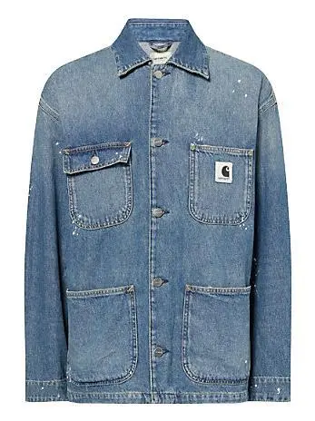 Carhartt Work In Progress Michigan Brand-patch Denim Jacket - Blue