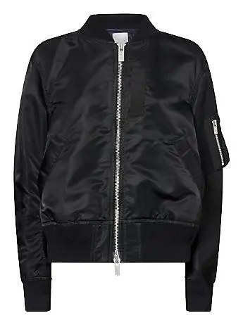 Sacai Band-collar Blouson Twill Jacket - Black