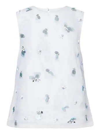 Simkhai Celia Sequin-embellished Organza Top - Blue