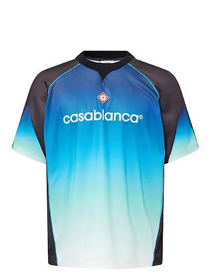 Casablanca Gradient Football Mesh T-shirt - Blue