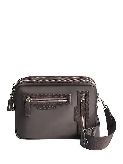 ANYA HINDMARCH Padded Triple Zip Woven Cross-body Bag - Chocolate