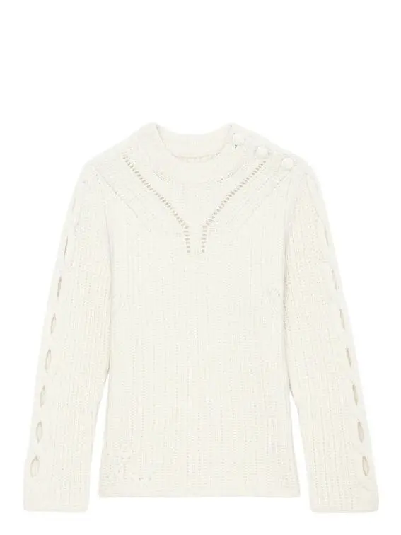 Zadig&Voltaire Sulky" Merino Wool Sweater With Openwork Details - Flake