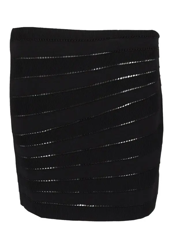 Balmain Knit Mini Skirt - Black