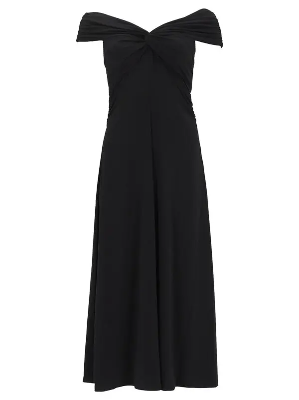 Michael Kors Off-the-shoulder Draped Maxi Dress - Black